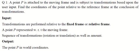 Solved Question Depends On The Transformations Applied On
