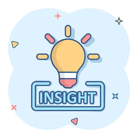 Premium Vector Insight Icon In Comic Style Bulb Vector Cartoon Illustration On White Isolated