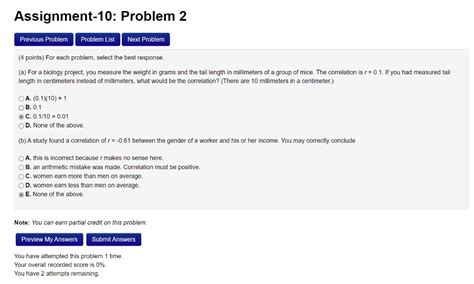 Solved Assignment 10 Problem 2 Previous Problem Problem