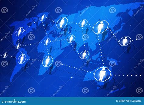 Global People Connection Stock Illustration Illustration Of Technology 34031700