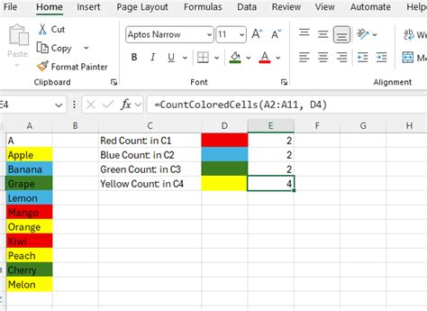 Excel Formula For Counting A Coloured Cell Microsoft Qanda