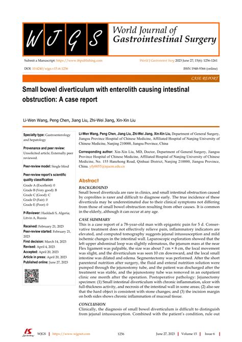 Pdf Small Bowel Diverticulum With Enterolith Causing Intestinal