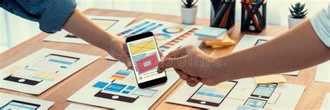 Creative Front End Developer Brainstorming Ui Design Scrutinize Stock