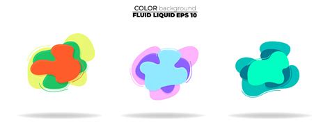 유체 모양 벡터 세트 네온 색으로 그라데이션 액체 전단지 분개 기프트 카드 벽에 포스터 방문 페이지 커버북 배너 소셜 미디어