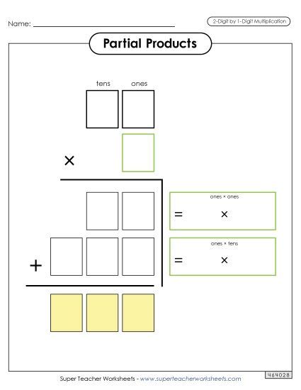 Partial Products Multiplication Worksheet