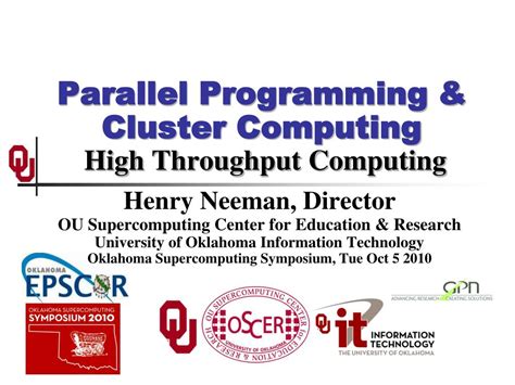 Ppt Parallel Programming Cluster Computing High Throughput
