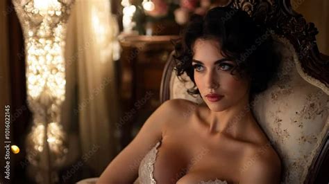 A Seductive Woman In A Vintage Inspired Corset Posed Elegantly In A