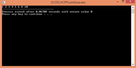 C Program To Demonstrate Use Of Continue Statement Devcppgcc Techcpp