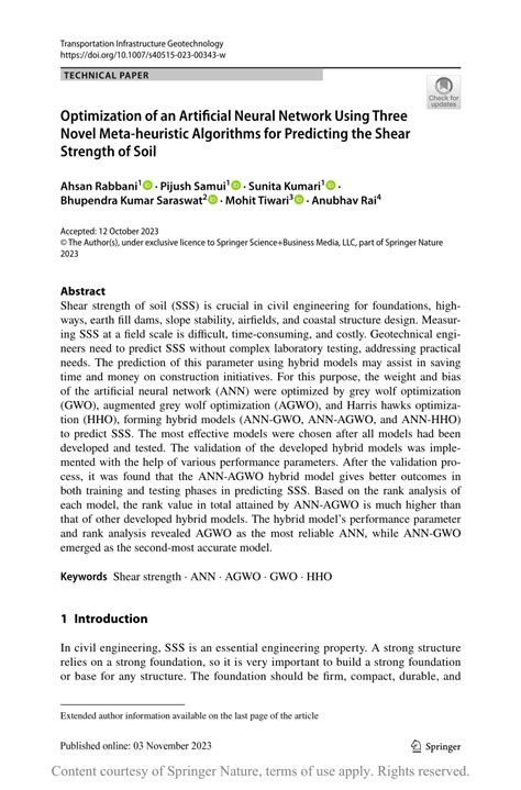 Optimization Of An Artifcial Neural Network Using Three Novel Meta