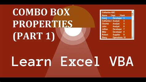 Combo Box Properties Part YouTube