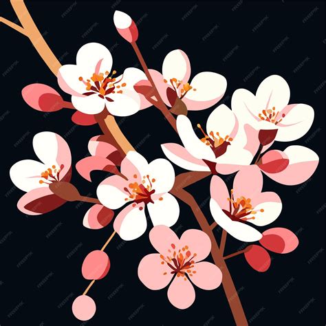 Premium Vector Realistic Sakura Branch In Spring