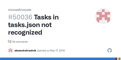 Tasks In Tasksjson Not Recognized · Issue 50036 · Microsoftvscode · Github