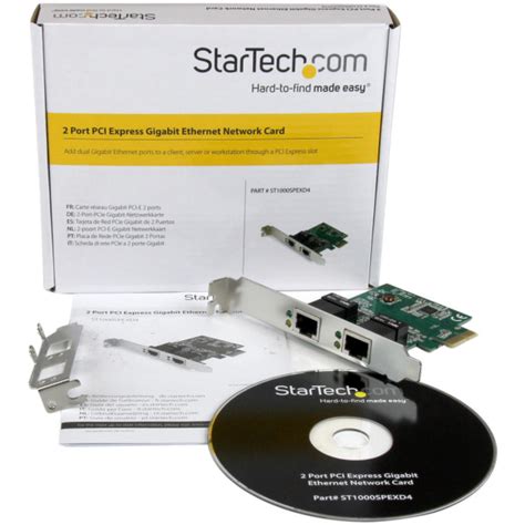 StarTech ST1000SPEXD4 Dual Port Gigabit PCI Express Server Network Adapter Card Two 10 100