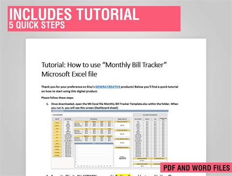 Monthly Bill Tracker Excel Template Bill Payment Planner Expense Planner Tracker Excel
