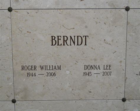 Donna Lee Harrison Berndt 1945 2007 Find A Grave äreminne