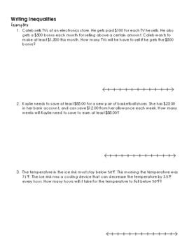 Inequalities Guided Notes Identifying Solving Graphing And Writing