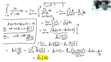 Improper Integral Example Involving Partial Fraction Decomposition