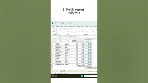 3 Cara Sum Excel Excel Exceltips Exceltutorial Exceltricks Youtube