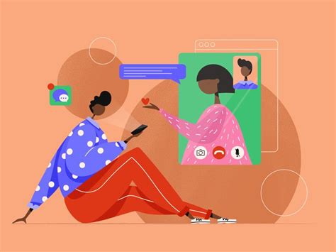 Facetime With Babe Facetime Cute Couple Drawings Illustration