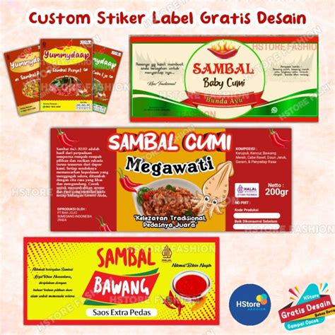 Jual Stiker Label Produk Sambal Homemade Produk Custom Sticker Sambel Shopee Indonesia