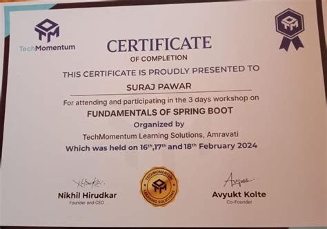 springboot java techmomentum certification developerjourney… suraj pawar