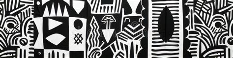 Abstract Black And White Geometric Pattern Design With Symmetrical