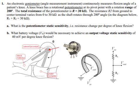 Solved 1 An Electronic Goniometer Angle Measurement