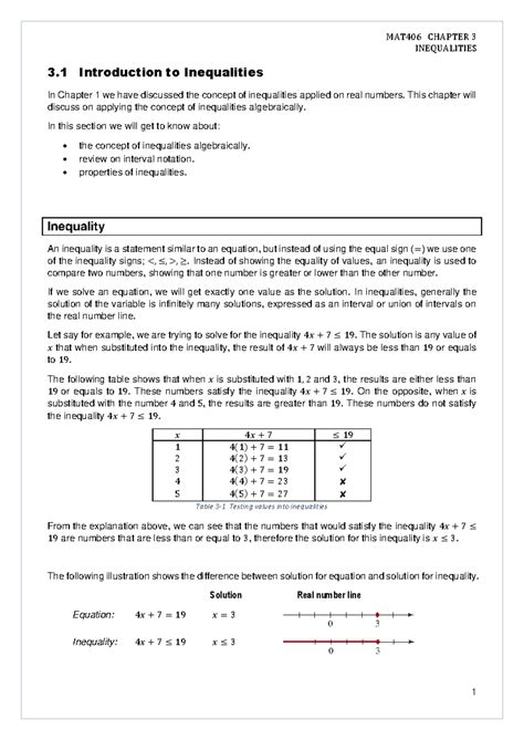 3 1 introduction to inequalities mat406 chapter 3 inequalities 1 3