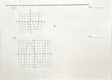 Solved Use The Graph Of The Given Function To Find Local