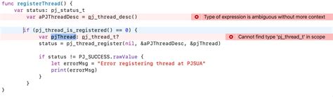 Ios How To Register Thread Using Pjthreadregister In Pjsip Swift