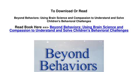 pdf download beyond behaviors using brain science and compassion to