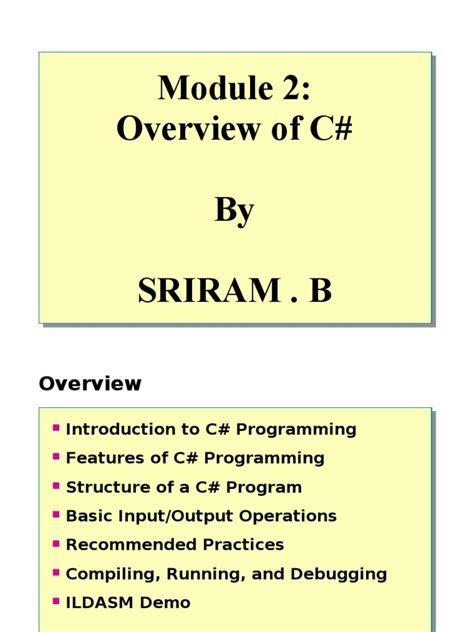 Module 2 Overview Of C Pdf C Sharp Programming Language C