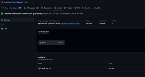 Request Iso Of Archlinux Contains A Certain Version Of Archinstall
