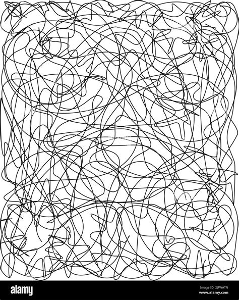 Random Abstract Chaotic Lines Pattern Vector Art Illustration Stock