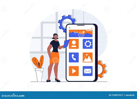 Ui Ux Development Web Concept With Character Scene Vector Illustration