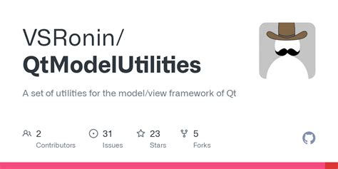 GitHub VSRonin QtModelUtilities A Set Of Utilities For The Model View Framework Of Qt