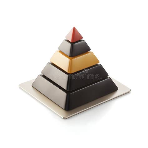 Layered Pyramid Structure Gold Black Red Business Finance Stock