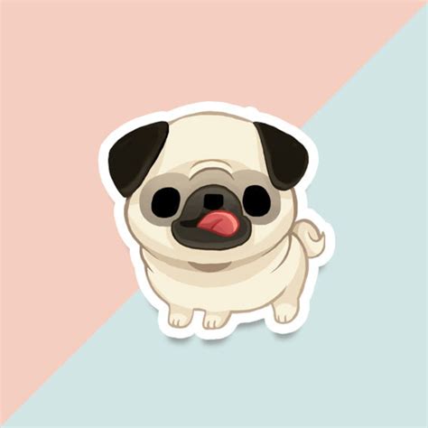 Vinyl Sticker Pug Etsy