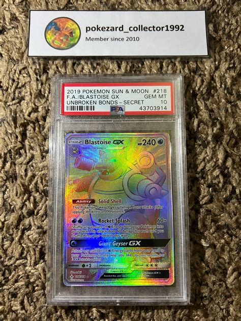 Blastoise Gx 2019 Sun And Moon Unbroken Bonds 218 214 Holo Secret Price Guide Sports Card