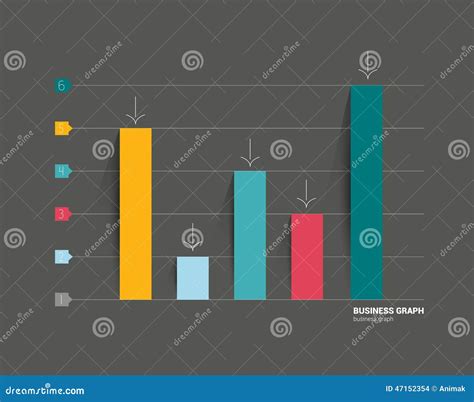 Example Of Business Flat Design Graph On Black Background Stock Vector Illustration Of