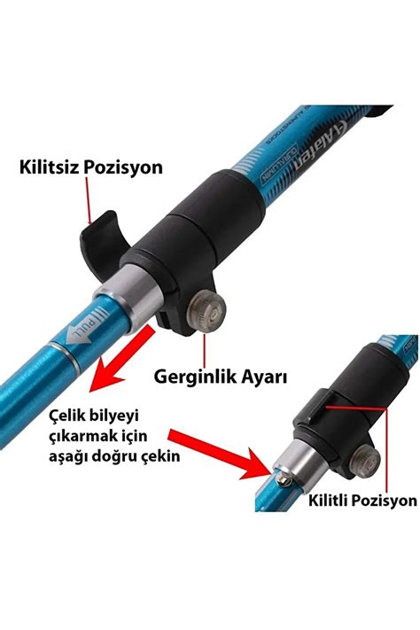 Dağcı Doğa Kamp Yürüyüş Tırmanma Batonu Trekking Hafif Katlanabilir 105 125cm Fiyatları Ve