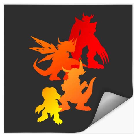Augumon Digimon Evolution Silhouette Stickers Sold By Jamesdliu Sku