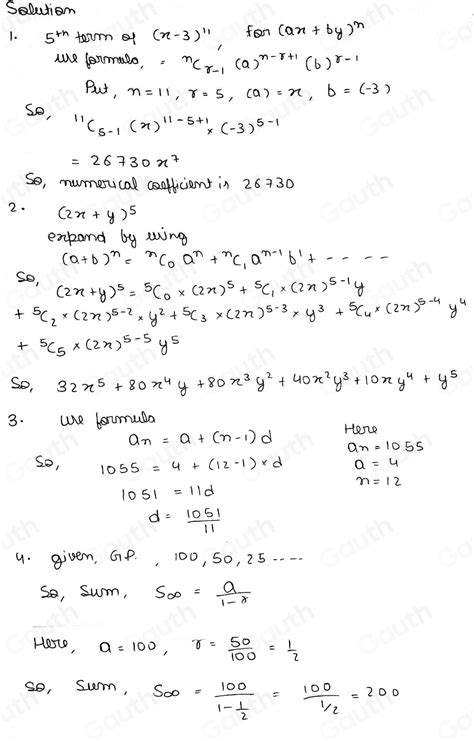Solved 1 In The Expansion X 3 11 Solve For The Numerical