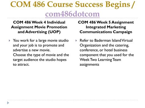 Ppt Com 486 Course Success Begins Com486dotcom Powerpoint