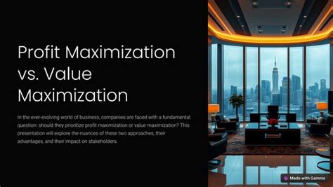 Profit Maximization Vs Value Maximization Pdf