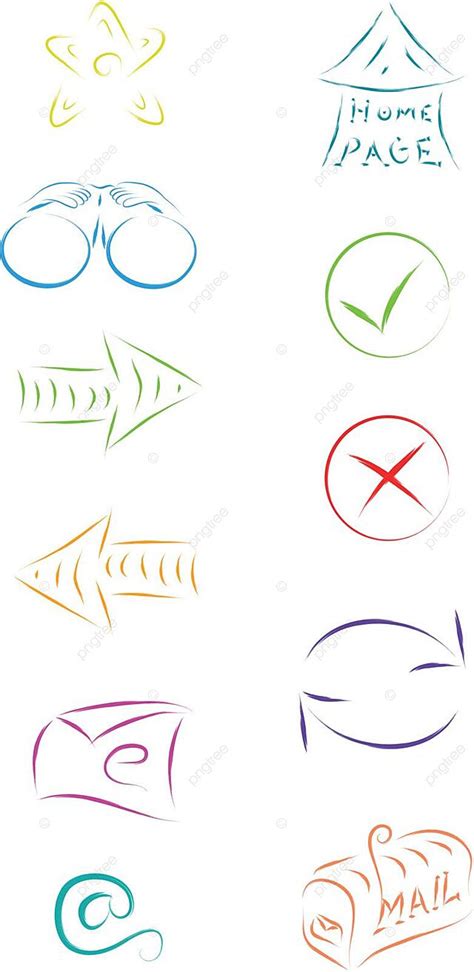 Web Buttons Sketch Arrow Web Color Vector Arrow Web Color PNG And Vector With Transparent