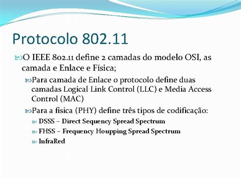 Protocolo 802 11 O Ieee 802 11 Define
