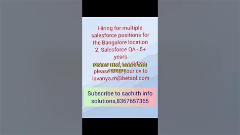 Hiring Salesforce Qa Testingjobs Youtube
