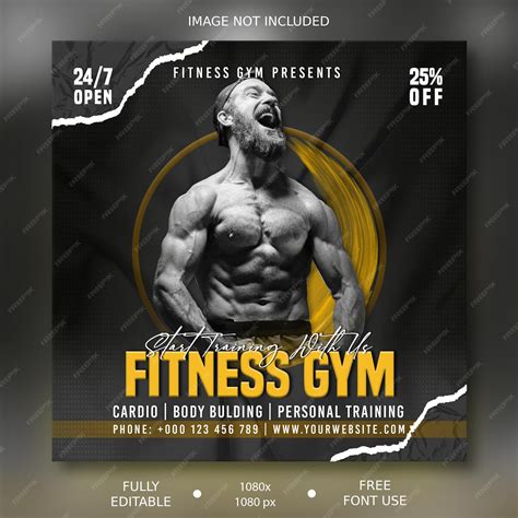 Premium Psd Fitness Gym Workout Flyer Social Media Banner Post Template