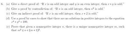 Solved 6 A Give A Direct Proof Of “if X Is An Odd